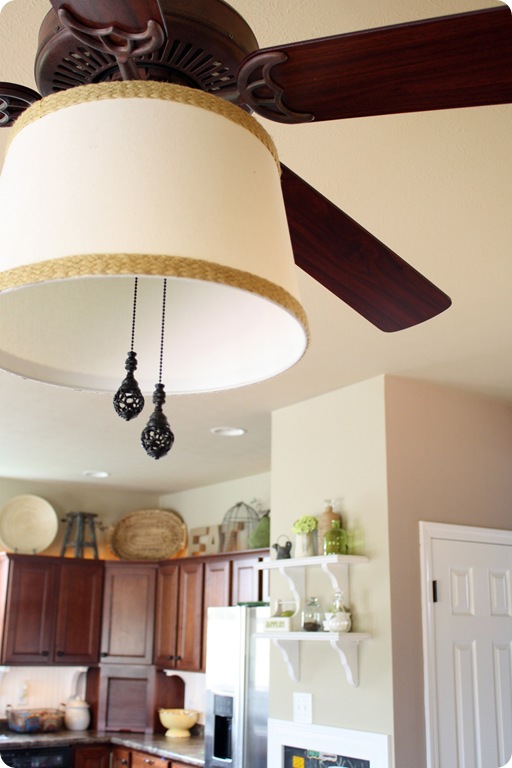 Adding a drum shade to a ceiling fan from Thrifty Decor Chick